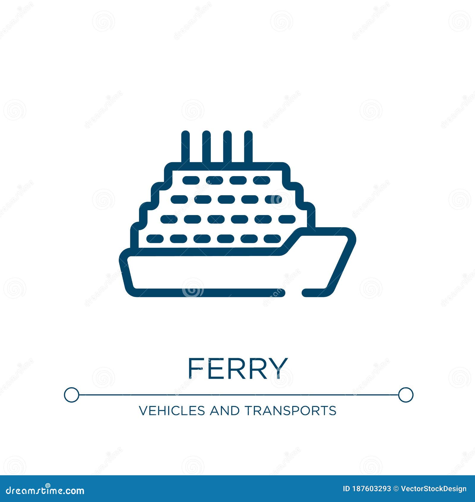 Ferry Icon. Linear Vector Illustration from Transportation Collection ...