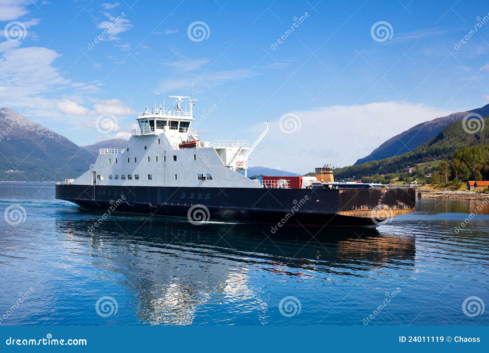 Ferry in Norway stock image. Image of mountain, blue - 24011119
