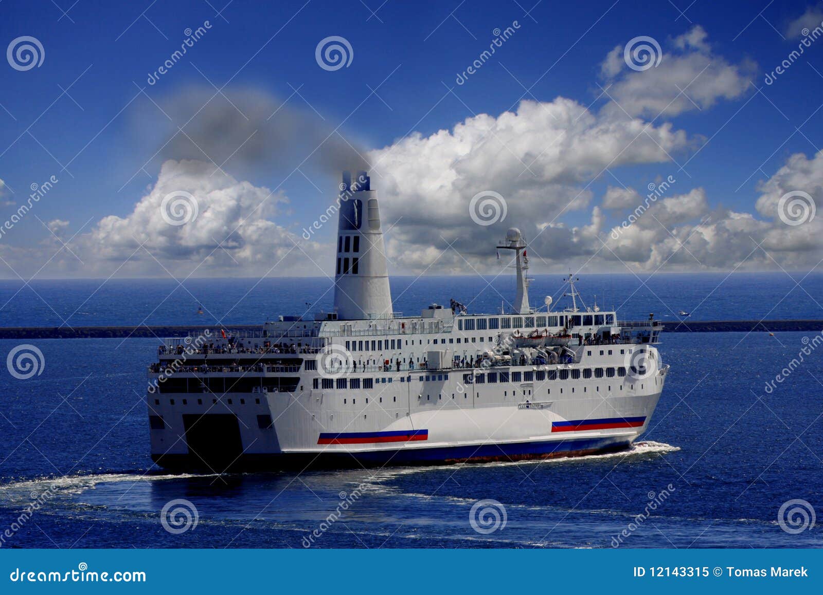 Ferry on the ocean stock image. Image of great, dock - 12143315