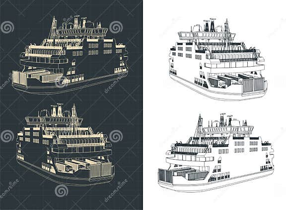 Ferry outline illustration stock vector. Illustration of ferries ...