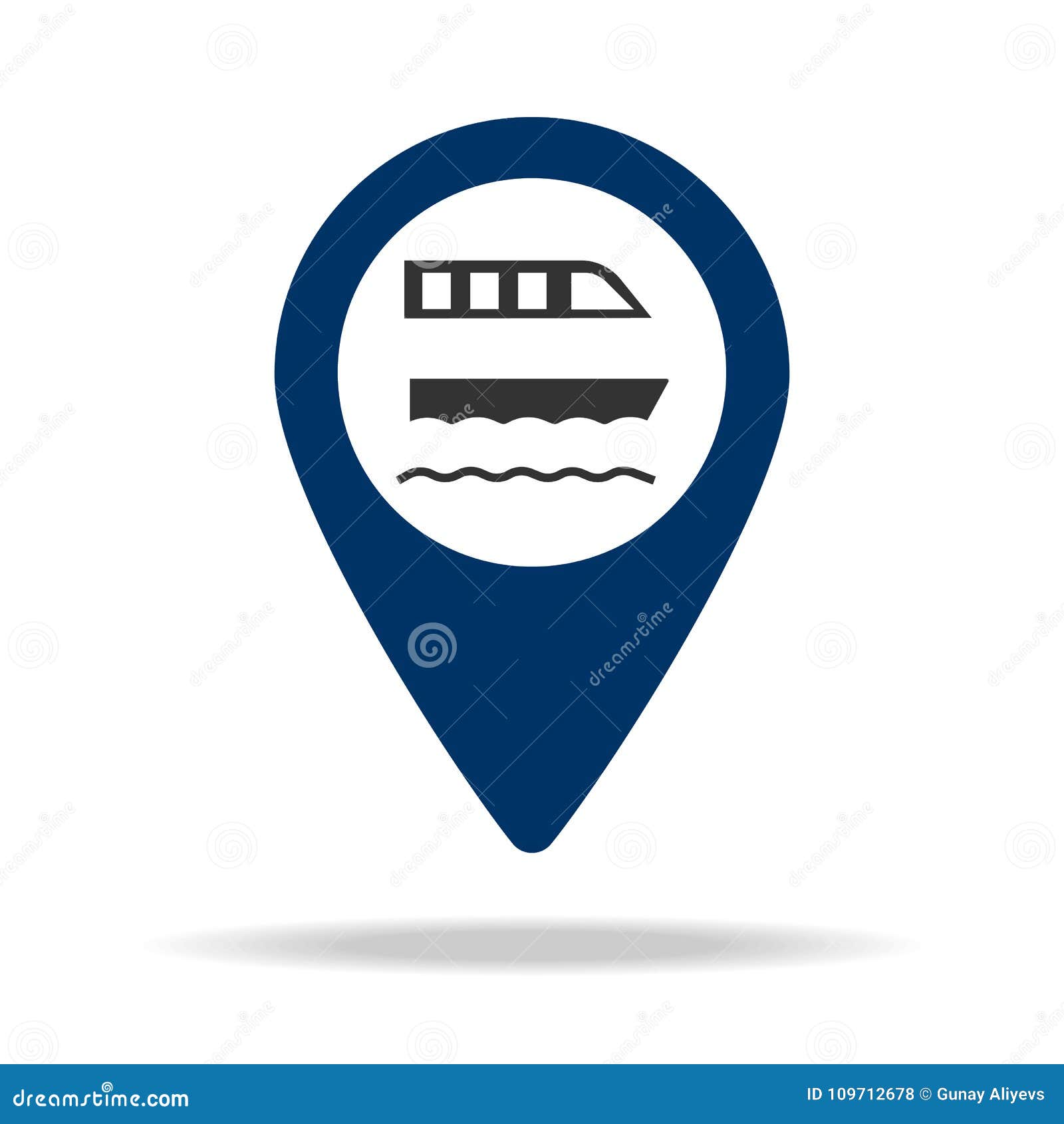 Ferry Parking Place in Blue Map Pin Icon. Element of Map Point for ...