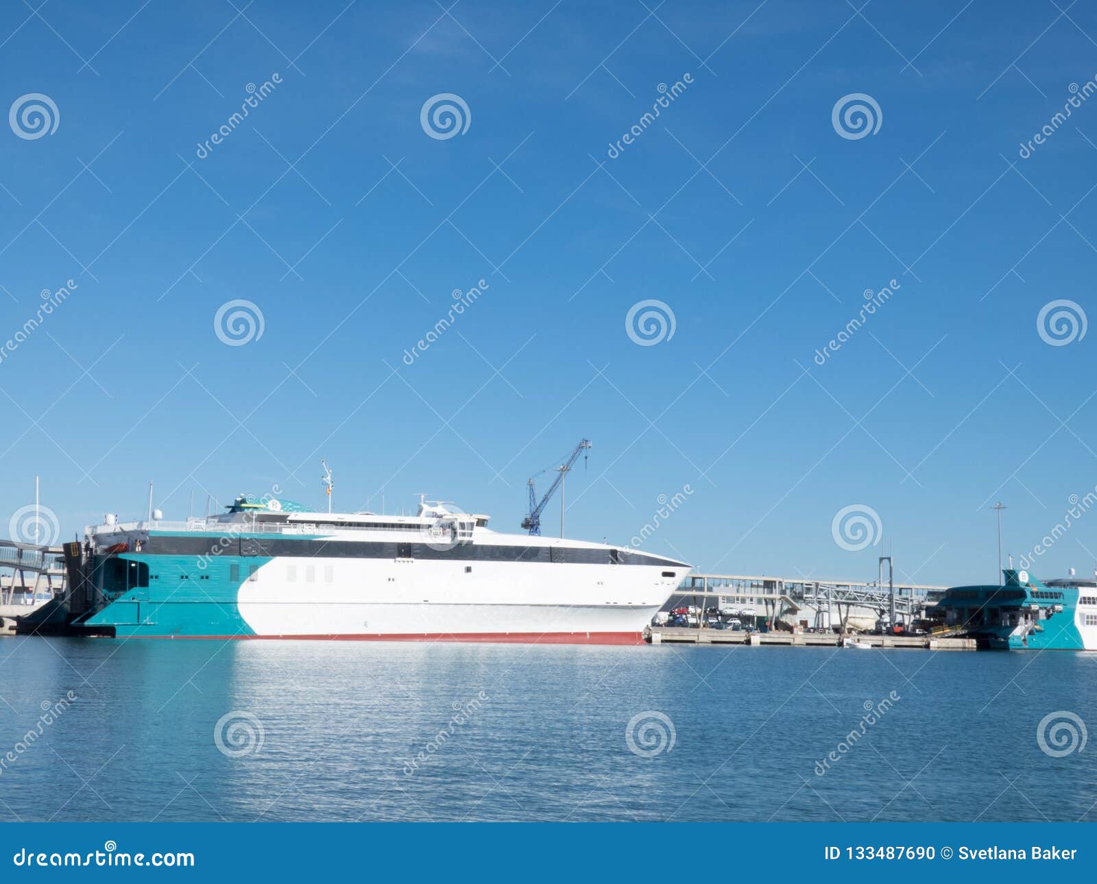 Ferry in Port. Denia, Spain Editorial Image - Image of water, greece ...