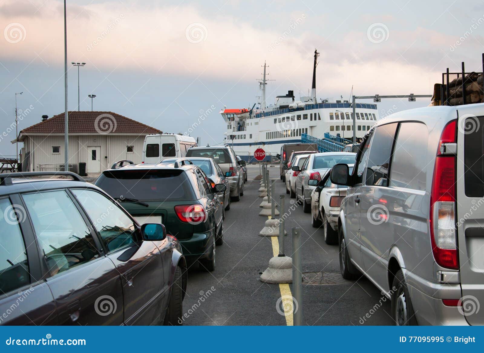Ferry Queue stock image. Image of port, traffic, queue - 77095995