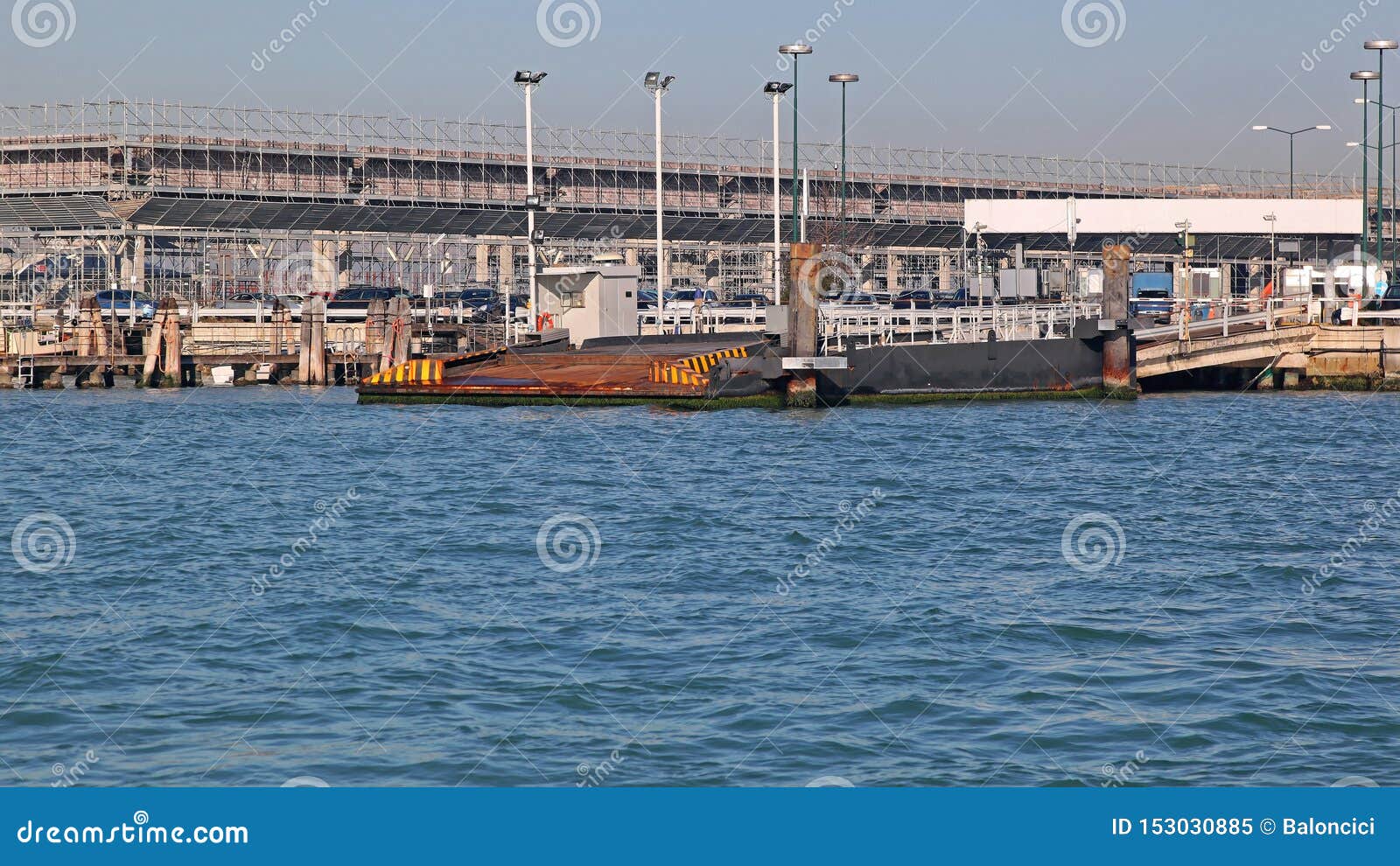 Ramp On Ferry Bow With Yacht And Island Background A Lifted Ramp On A ...