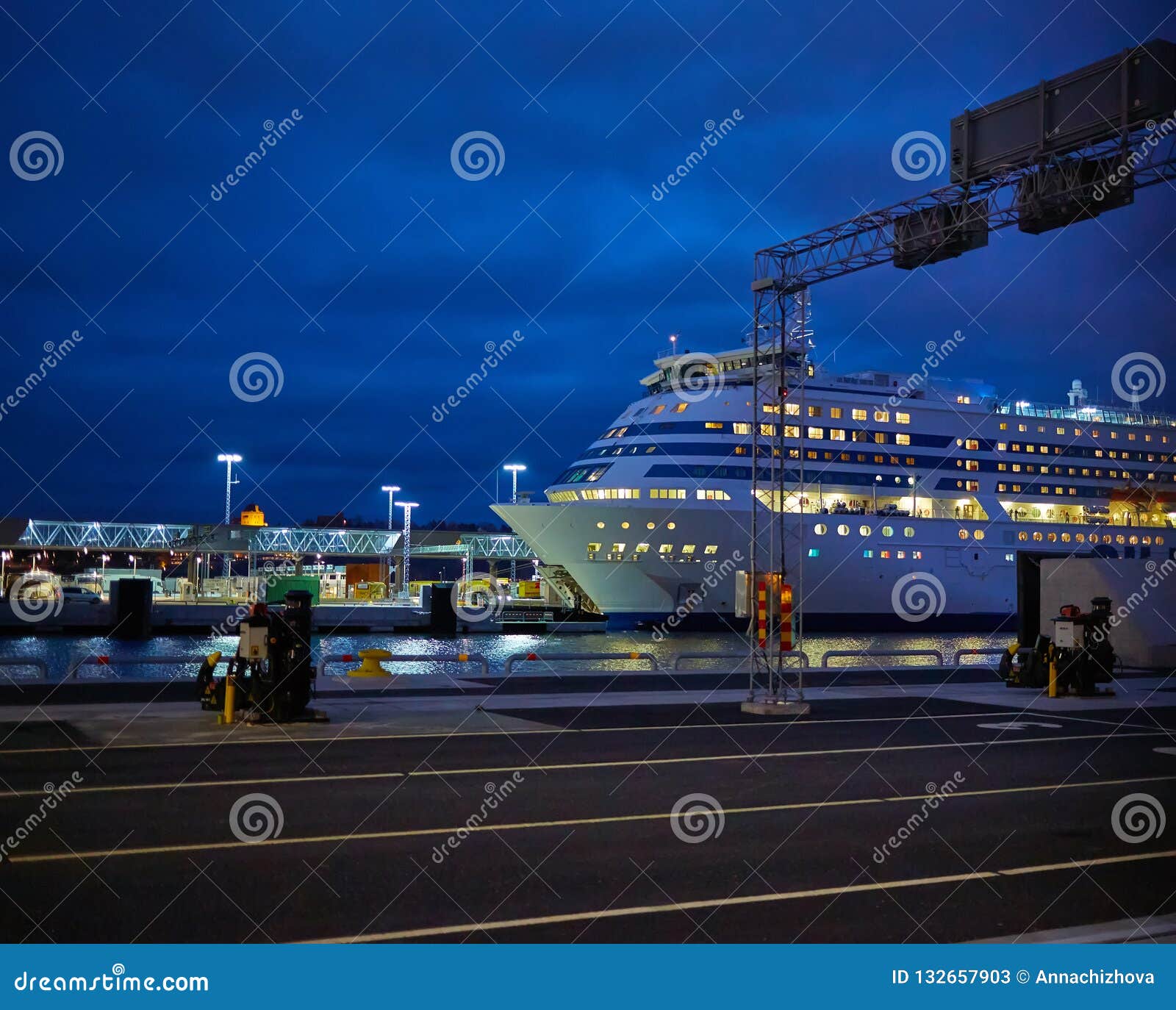 Ferry Ready for Loading Cars and Passengers in Stokholm, Sweden. Stock ...