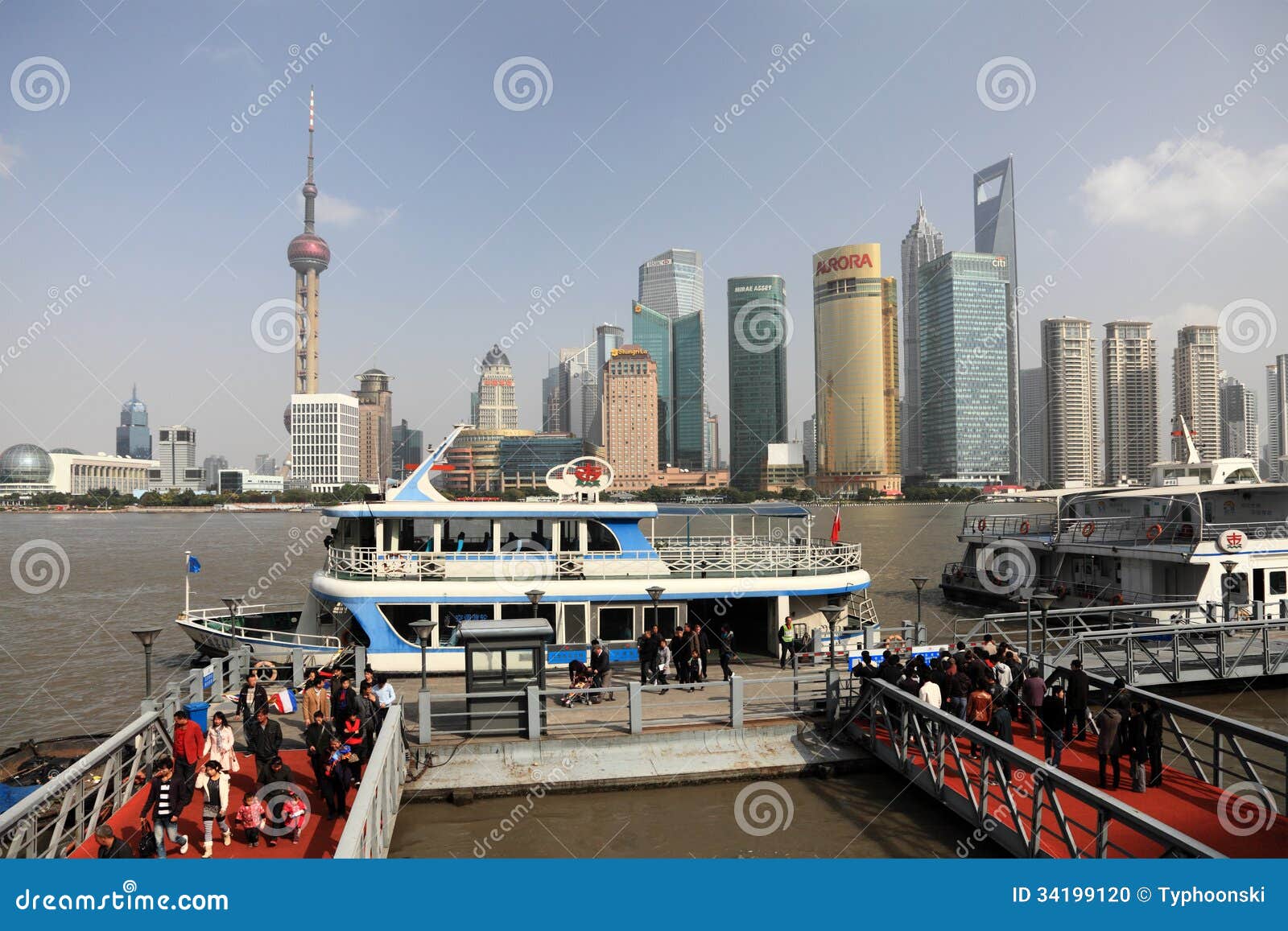 Ferry in Shanghai, China editorial image. Image of commute - 34199120
