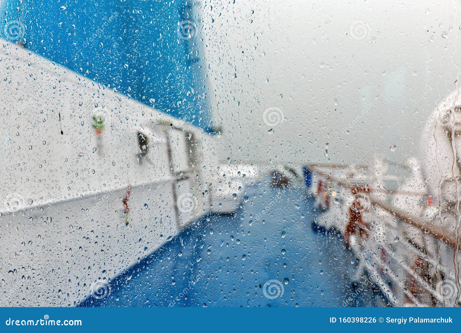 Ferry Ship Deck Under Heavy Rain Stock Photo - Image of dark, craft ...