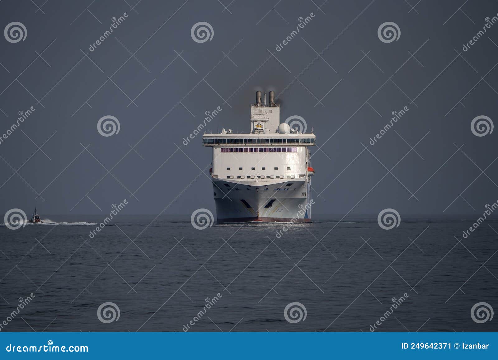 Ferry Ship Frontal View while Entering Harbor Stock Image - Image of ...
