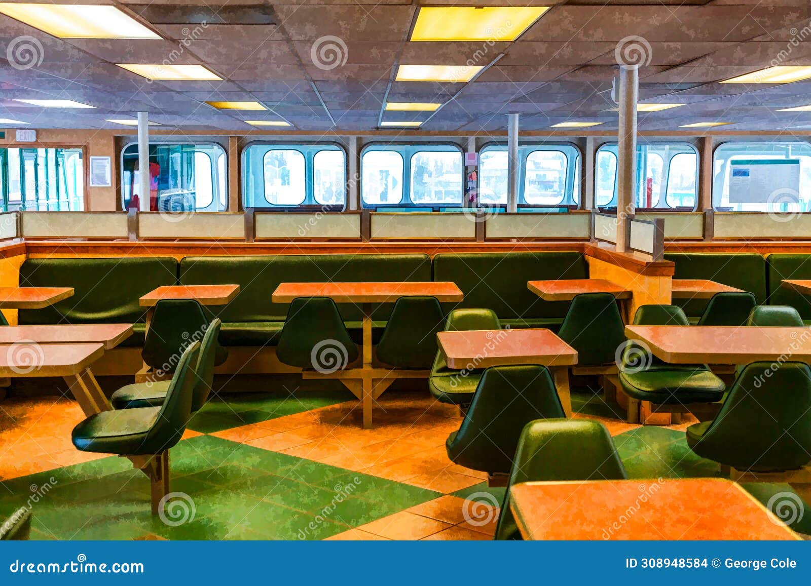 Ferry Table Illustration | CartoonDealer.com #308948584