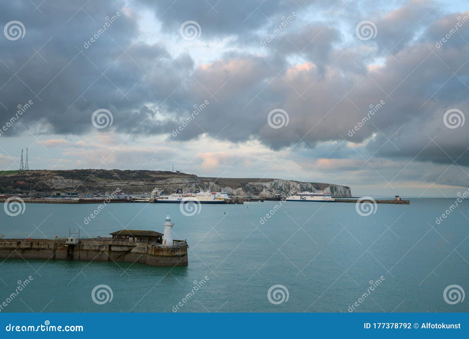 Ferry Terminal of Dover at Sunset, Great Britain Editorial Photography ...