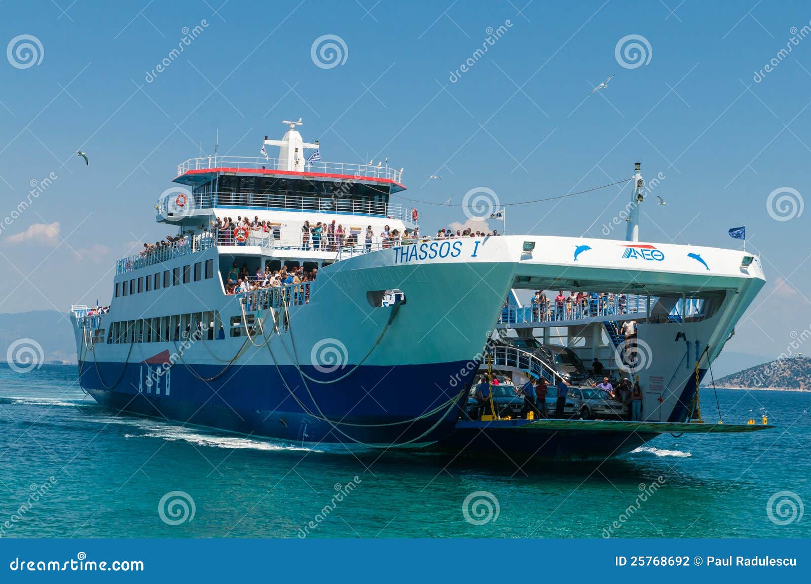 Ferryboat between Keramoti and Thassos Island Editorial Photography ...