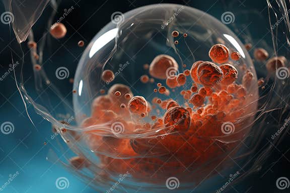 Fertilization of an Egg Under a Microscope. Stock Illustration ...