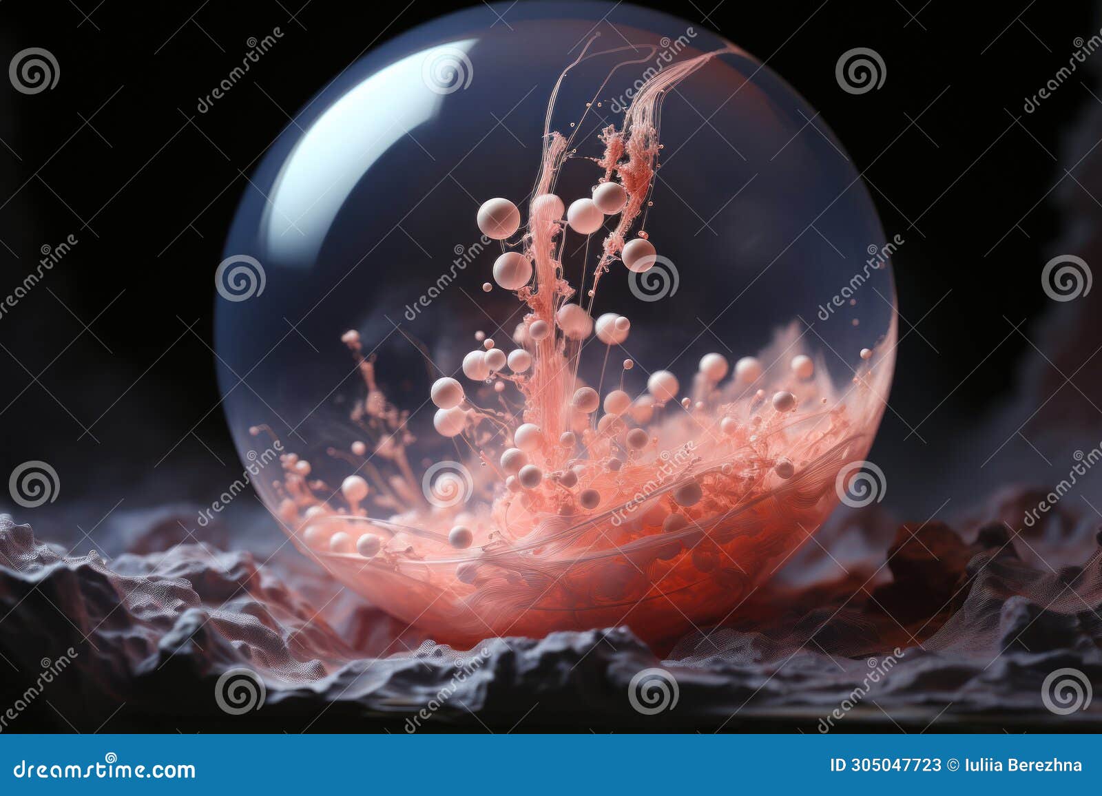 Fertilization of an Egg Under a Microscope. Stock Illustration ...