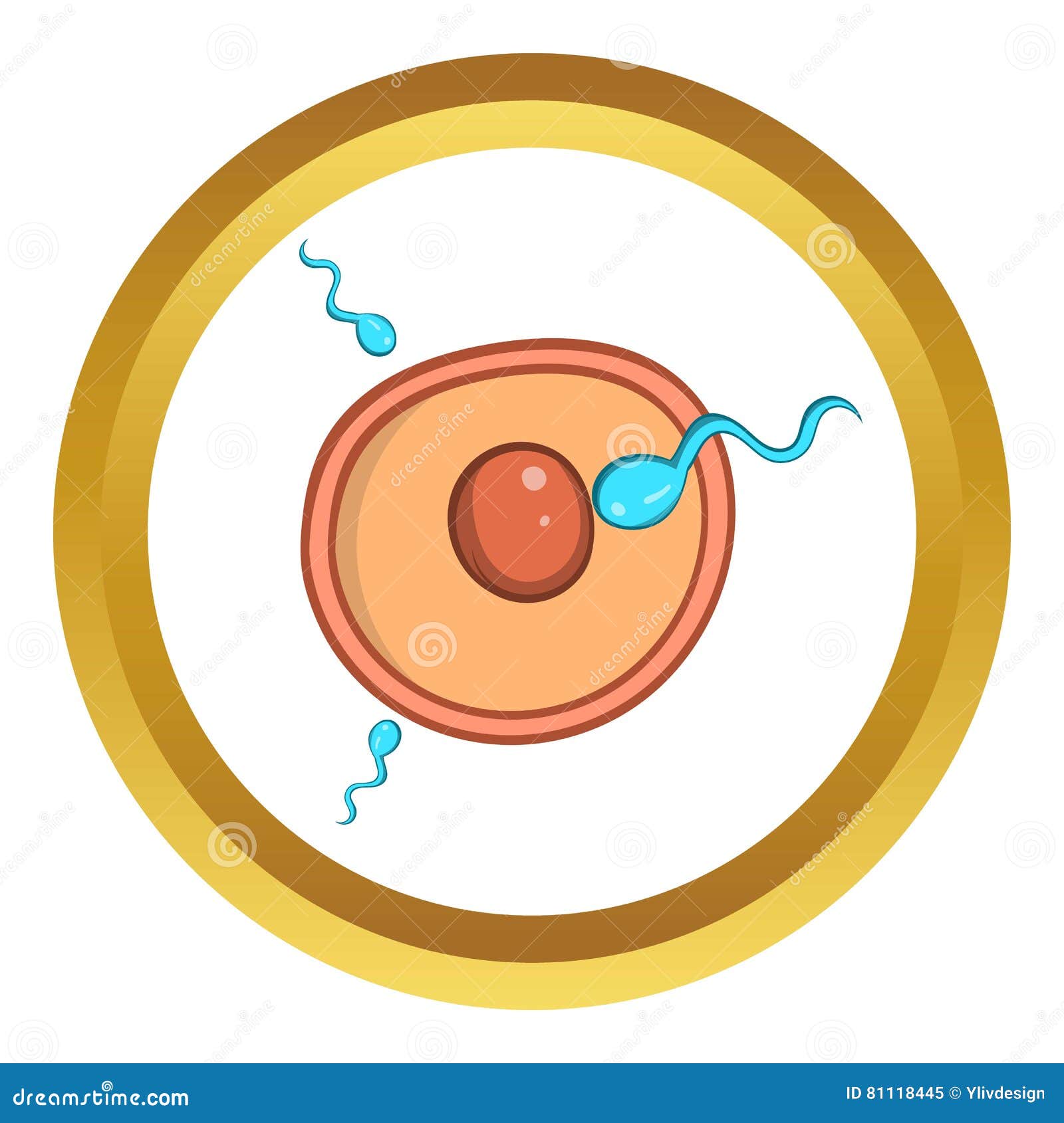 Fertilization of Egg Vector Icon, Cartoon Style Stock Vector ...