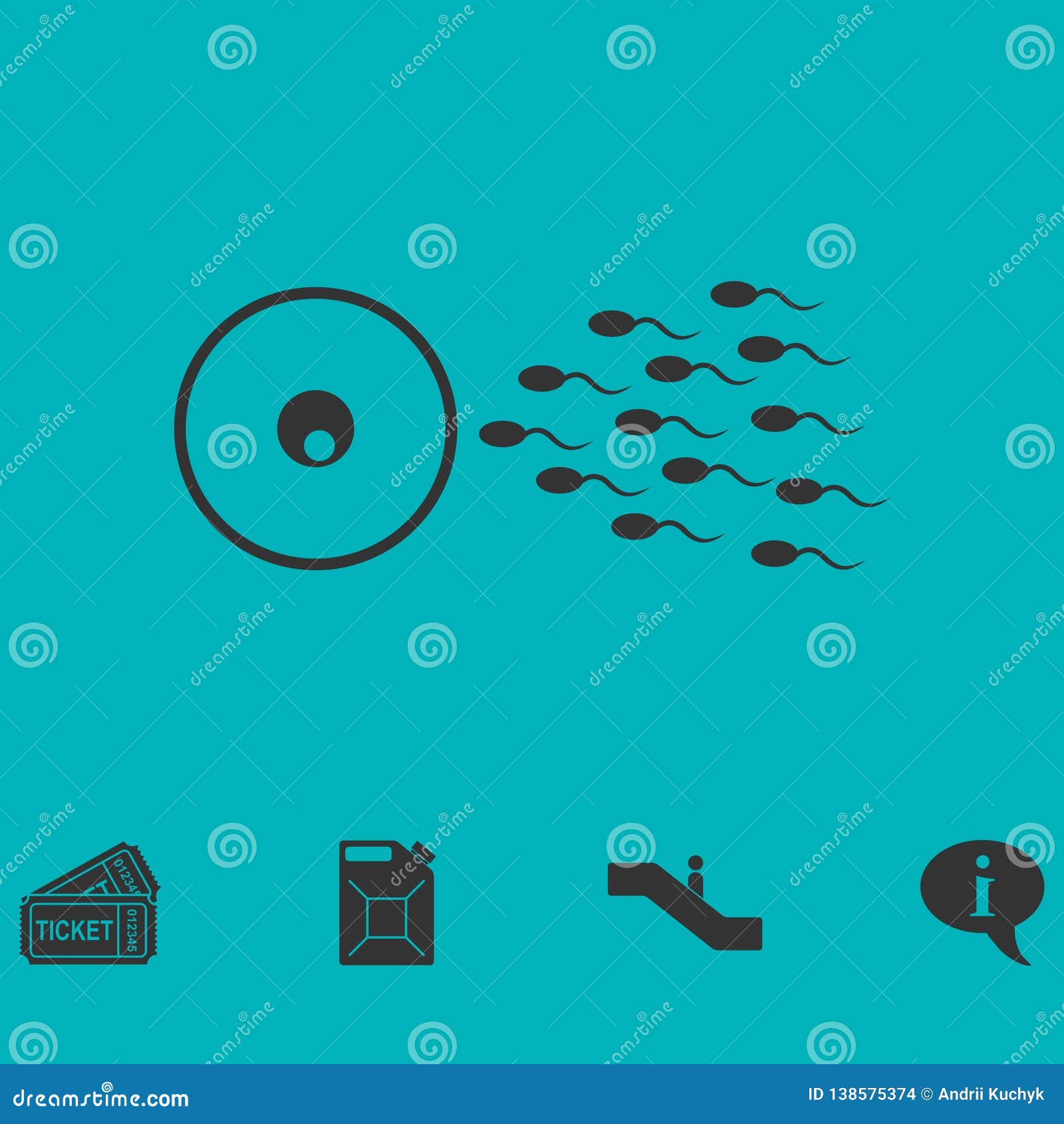 Fertilization icon flat stock vector. Illustration of ovulation - 138575374