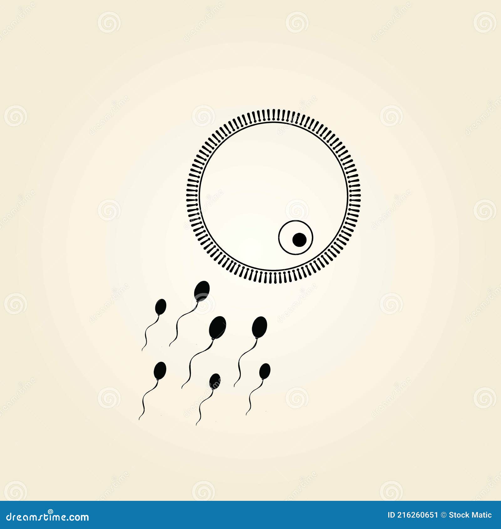 Fertilization Process Human Sperm Cell Icon Abstract Icon Goal Sperm