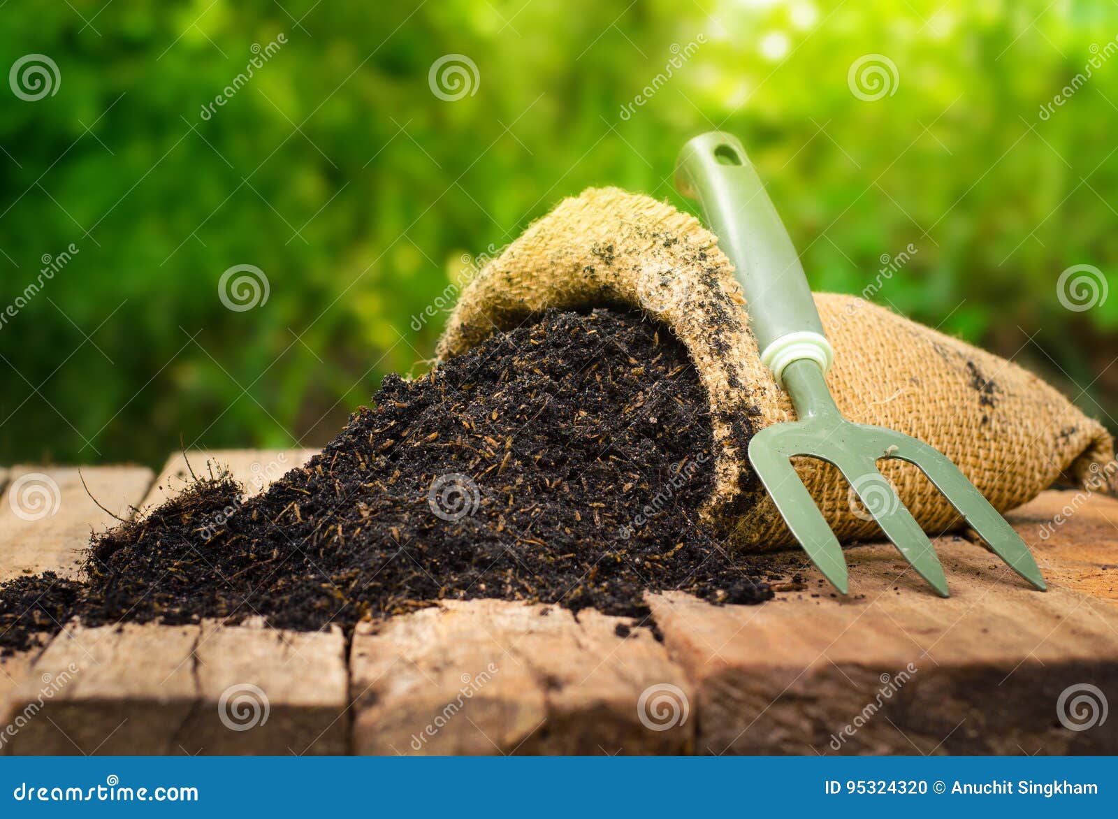 Fertilizer Bag Over Green Background Stock Photo - Image of brown ...