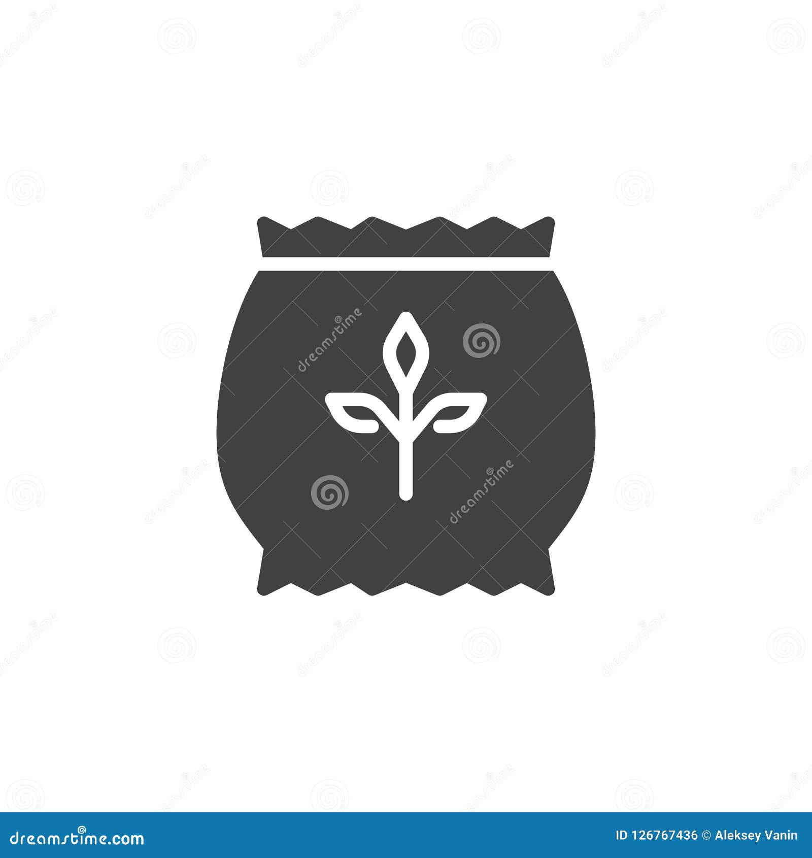 Fertilizer bag vector icon stock vector. Illustration of plant - 126767436