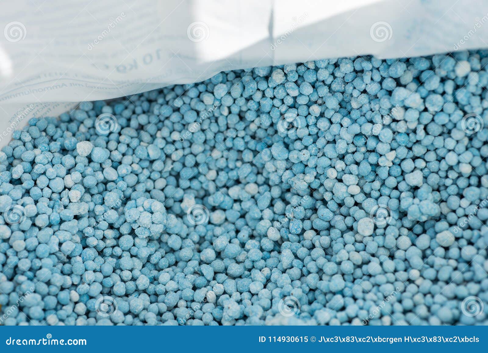 Fertilizer Blue Grain in the Bag Stock Image - Image of grain, plastic ...