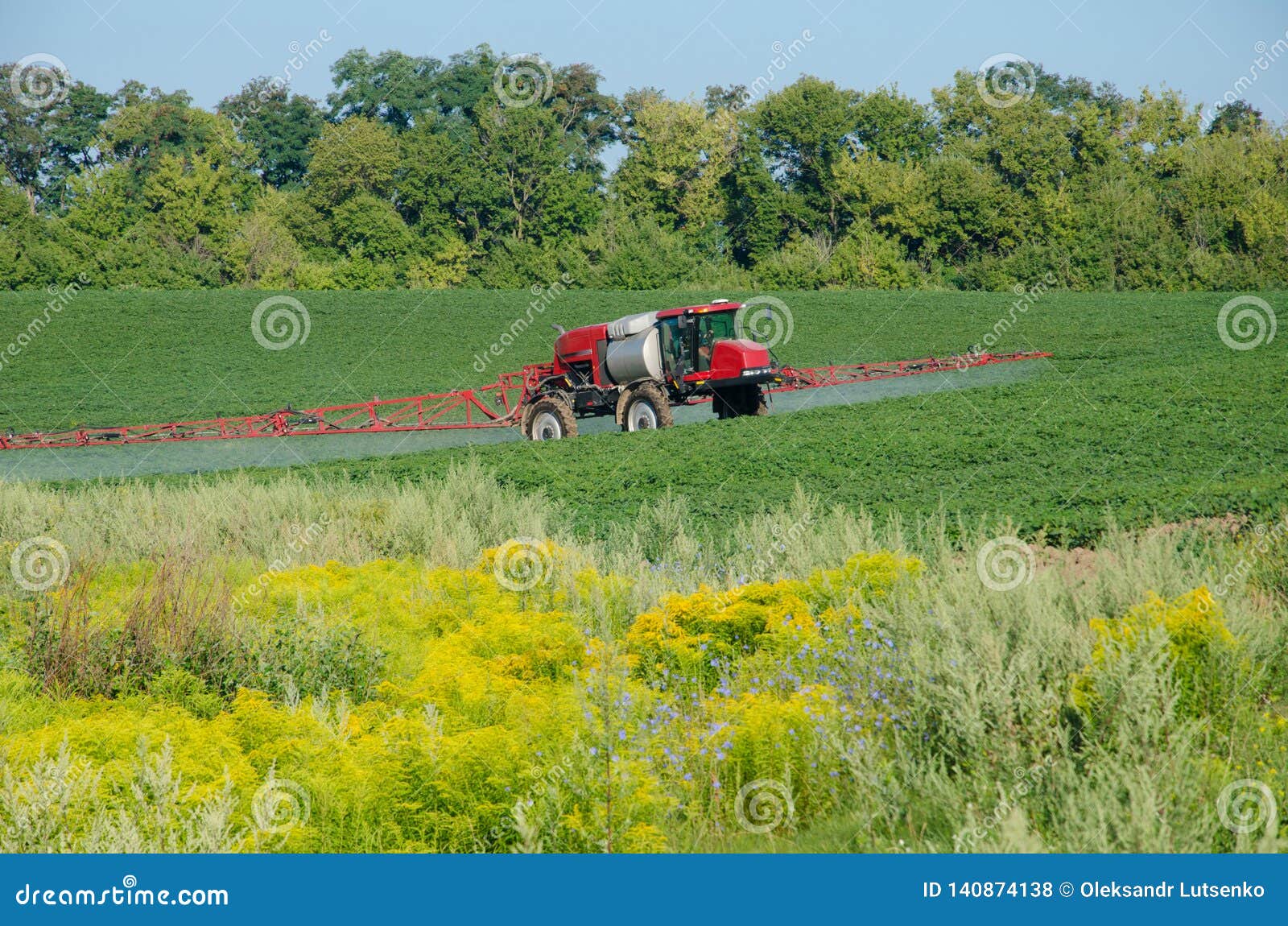 Fertilizer Machine on the Field Stock Photo - Image of aerial ...