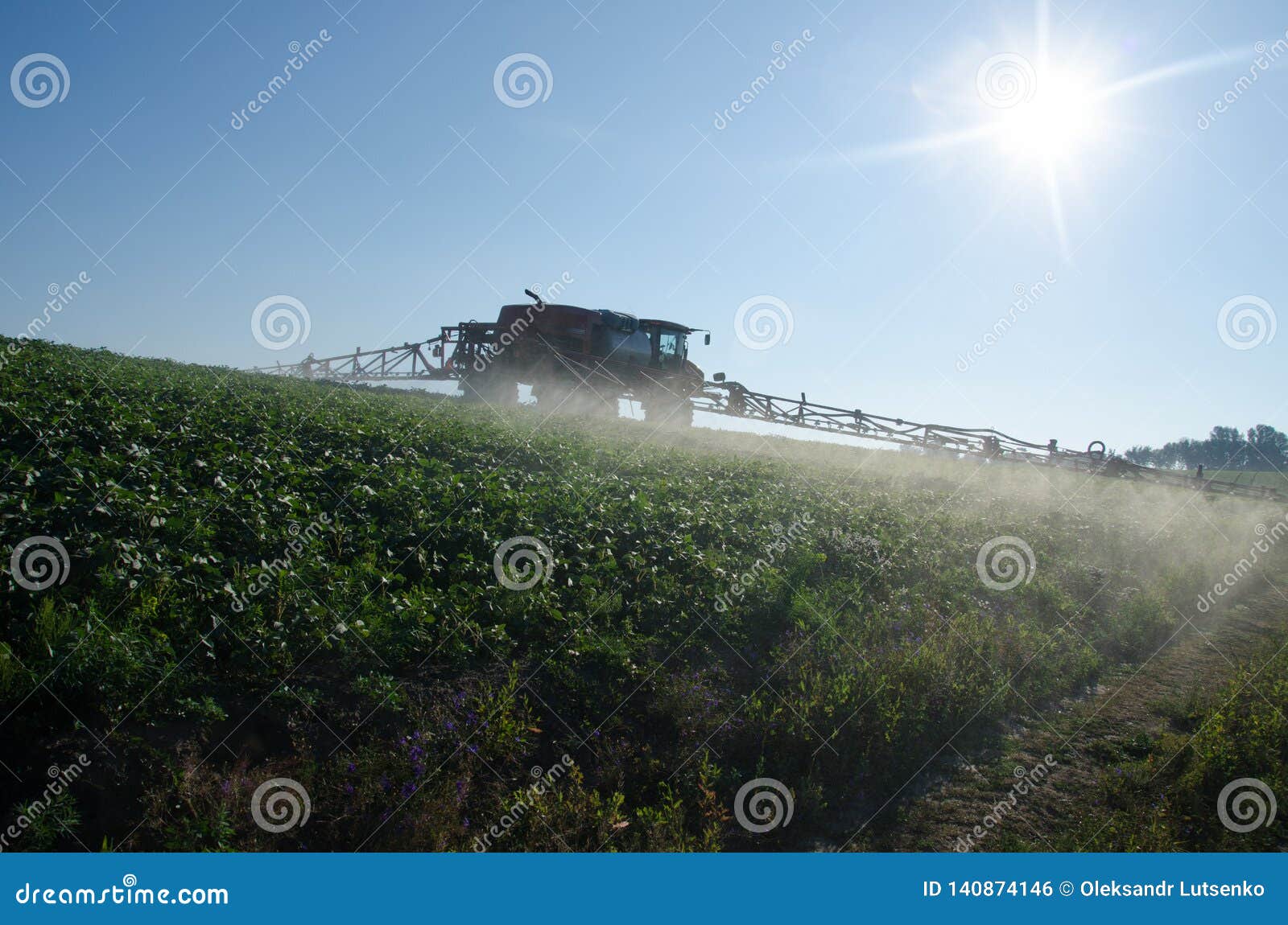 Fertilizer Machine on the Field Stock Photo - Image of industry, crop ...