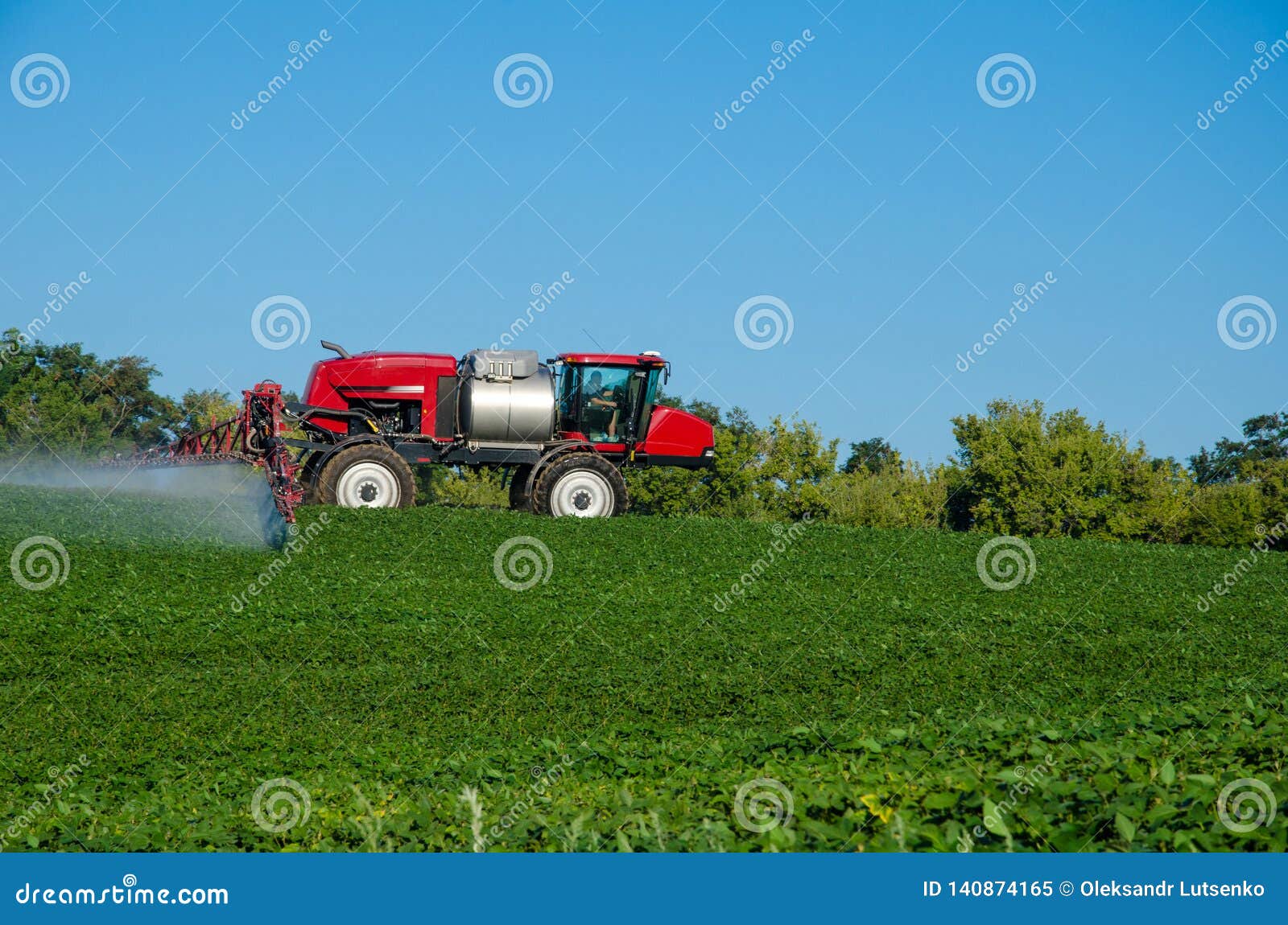 Fertilizer Machine on the Field Stock Image - Image of plant ...