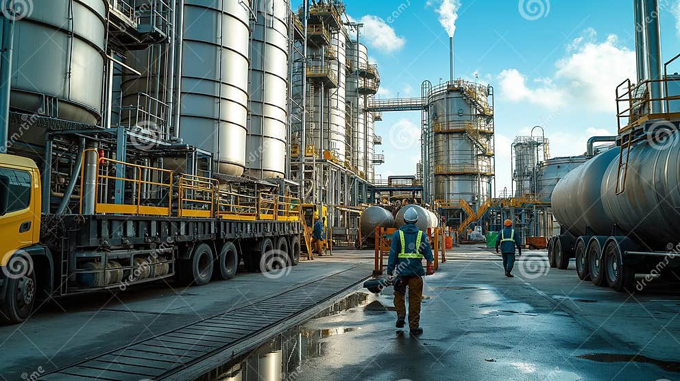 Fertilizer Production Facility with Chemical Reactors, Storage Tanks ...