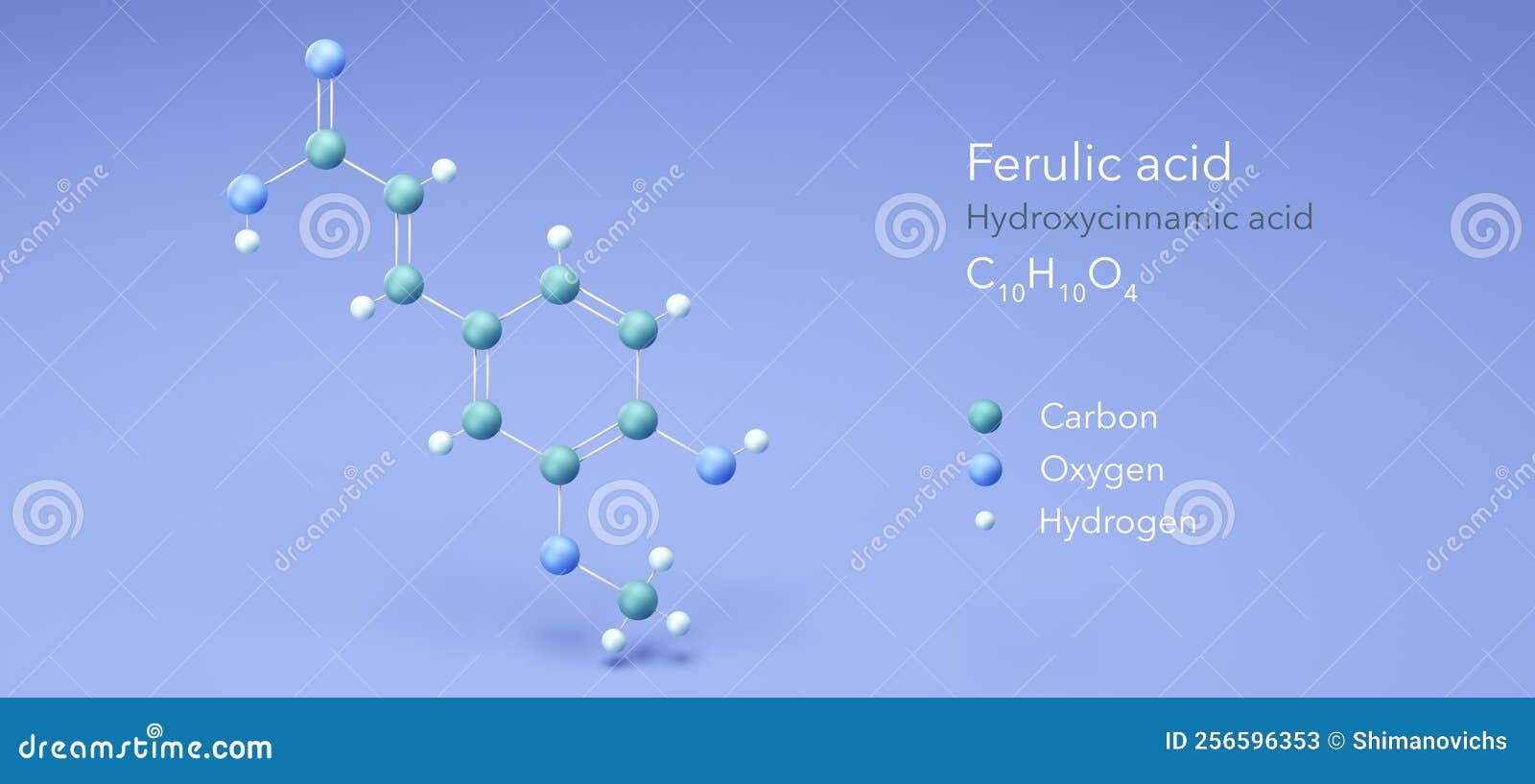 Ferulic Acid, Molecular Structures, Hydroxycinnamic Acid, 3d Model ...