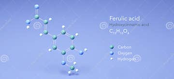 Ferulic Acid, Molecular Structures, Hydroxycinnamic Acid, 3d Model ...
