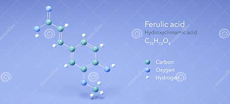 Ferulic Acid, Molecular Structures, Hydroxycinnamic Acid, 3d Model ...