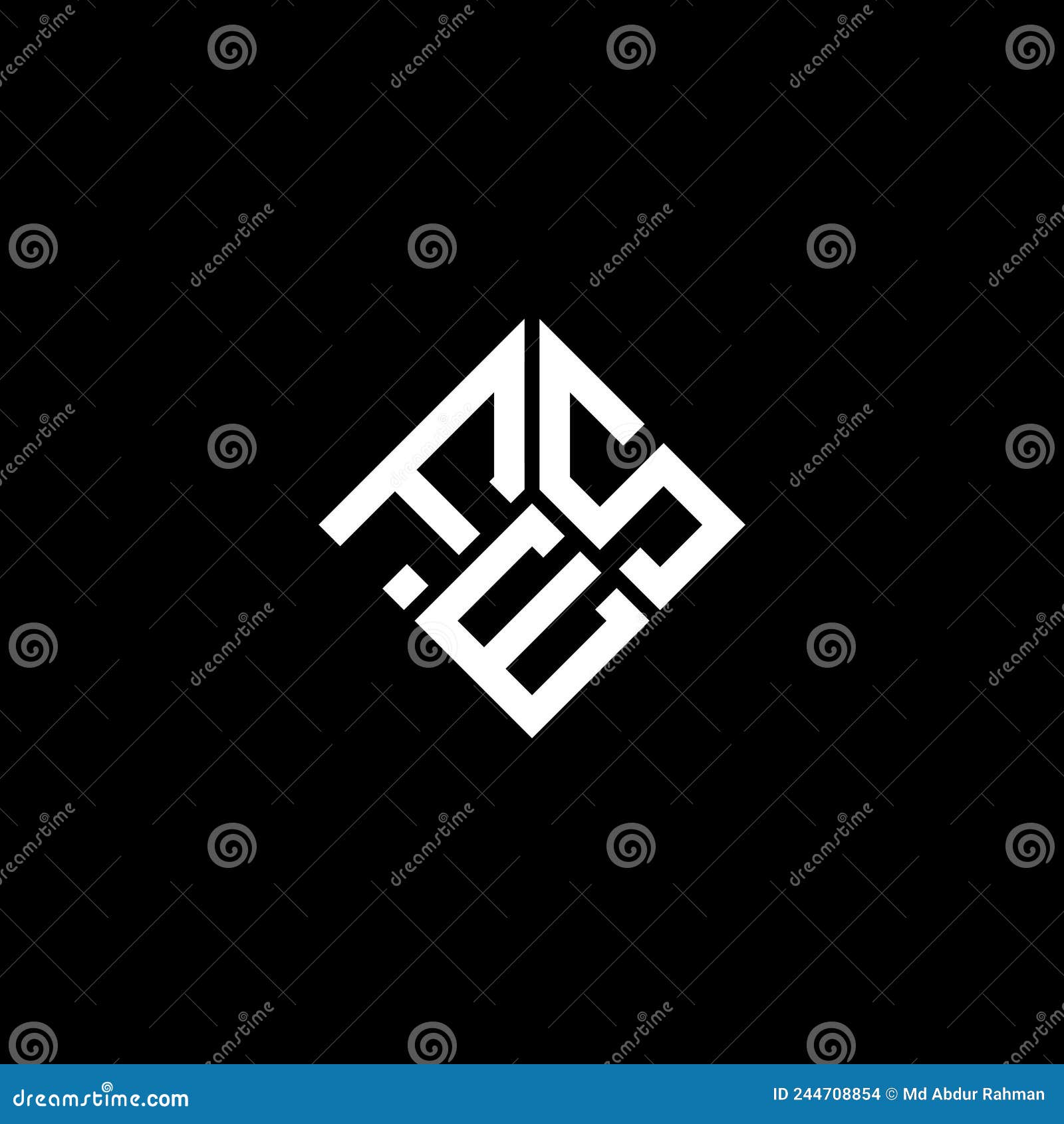 FES Letter Logo Design on Black Background. FES Creative Initials ...