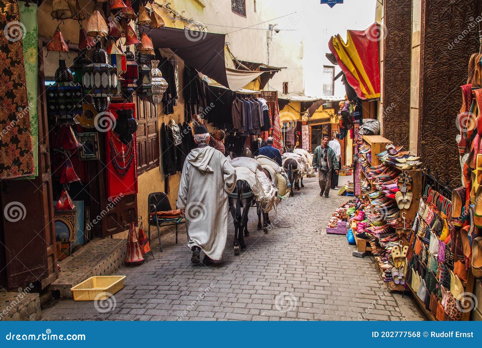 Fes, Morocco - Oct 15, 2019: Typical Street Market in the Old Medina of ... Fes, Morocco - Oct 15, 2019: Typical Street Market in the Old Medina of ...