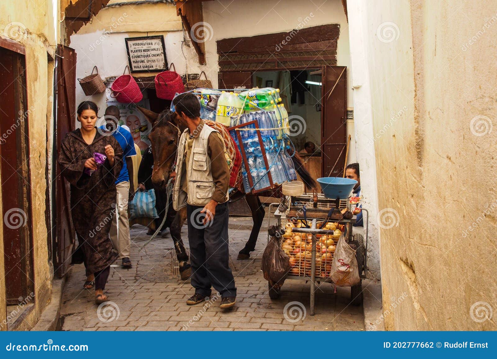 Fes, Morocco - Oct 15, 2019: Typical Street Market in the Old Medina of ... Fes, Morocco - Oct 15, 2019: Typical Street Market in the Old Medina of ...