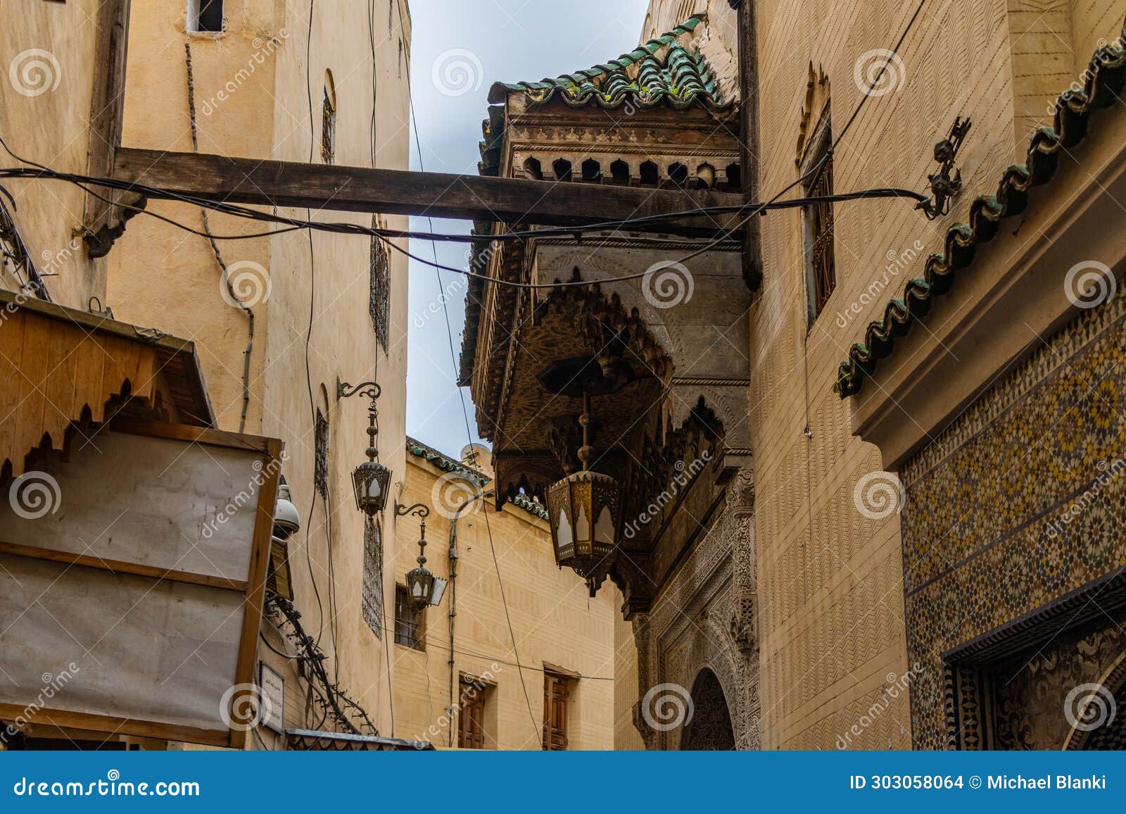 Fes, Morocco. View of the Narrow and Suggestive Alleys in the Ancient ...