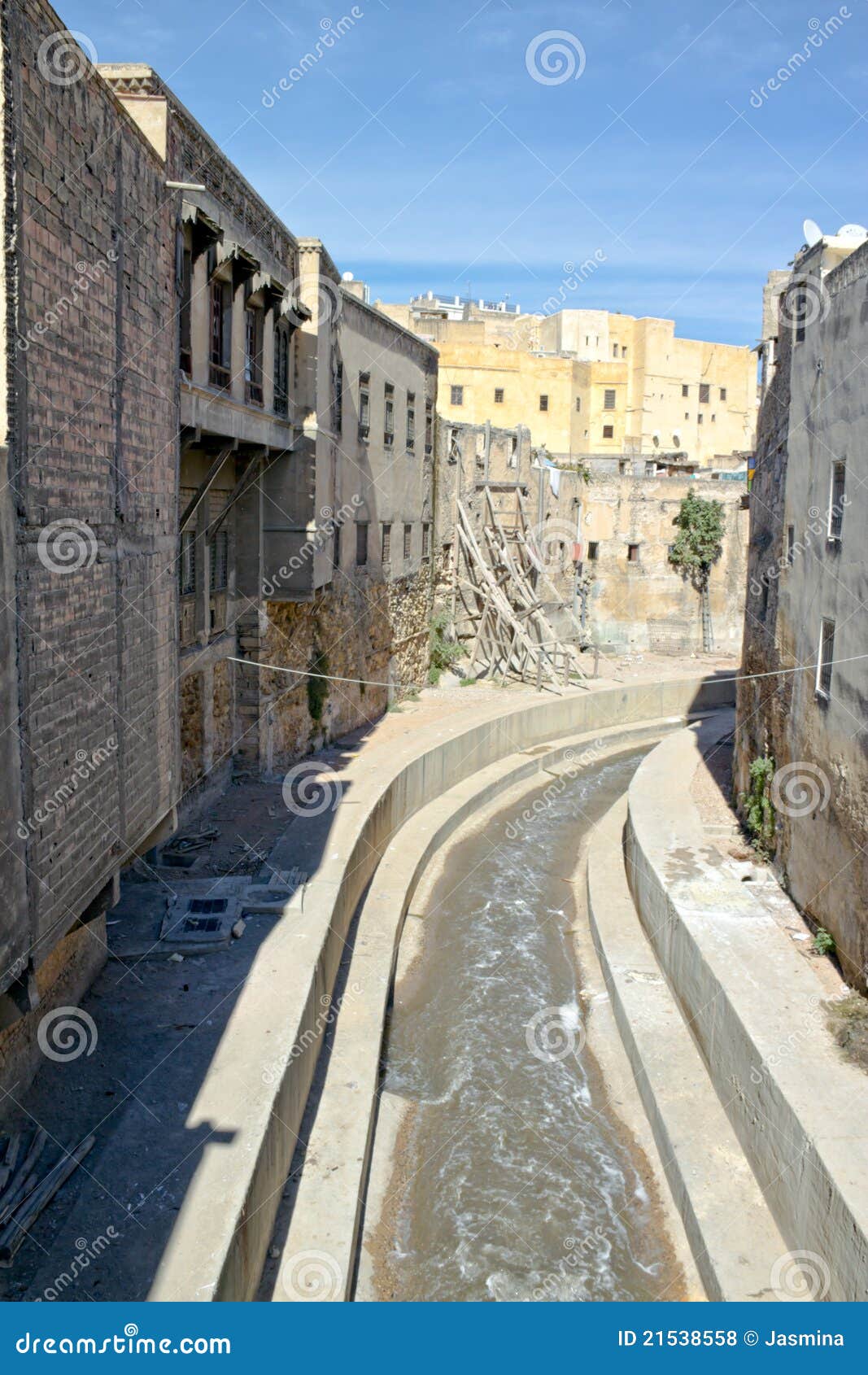 Fes old town river stock photo. Image of medieval, historic - 21538558