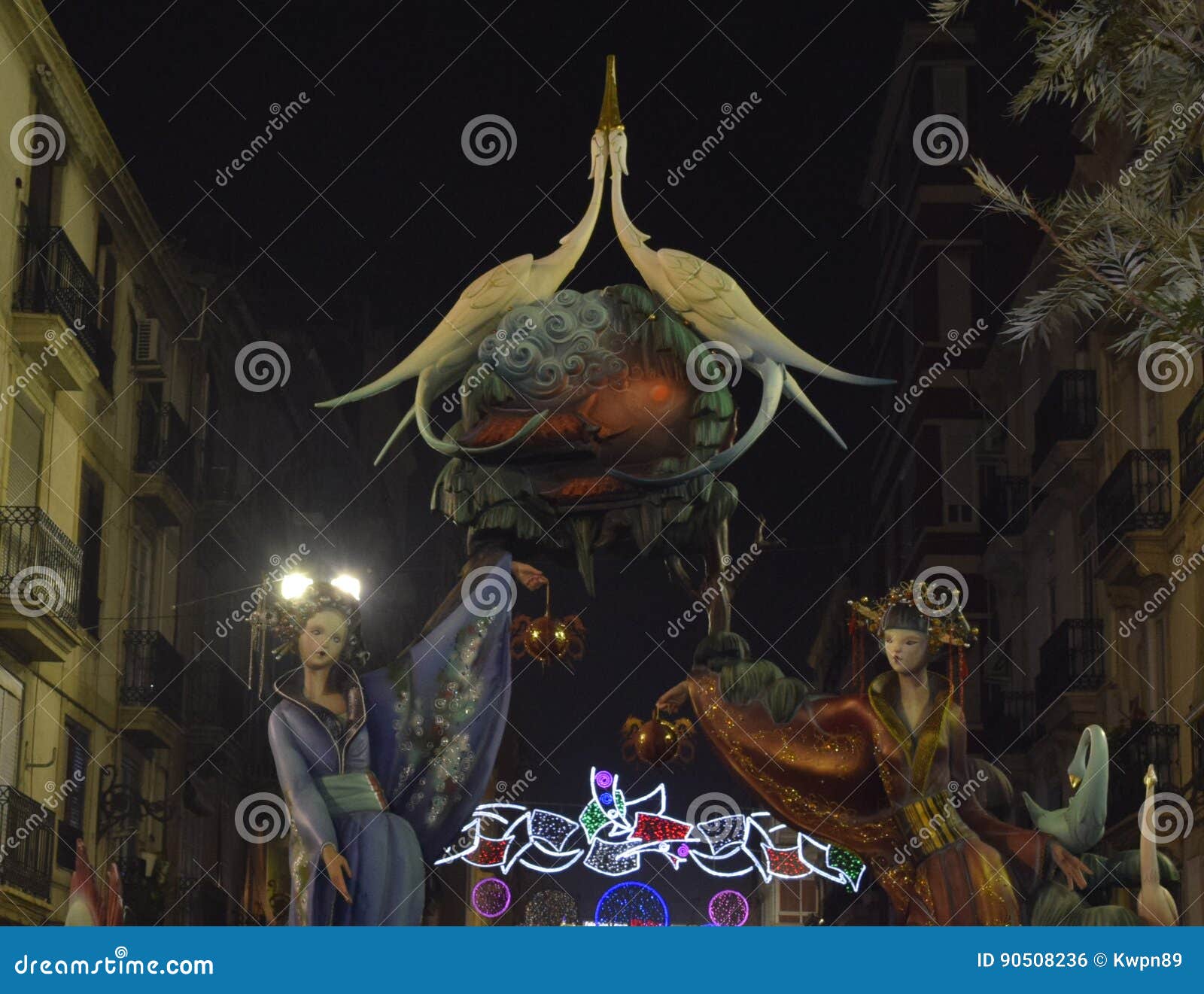 Festival of Fire in Valencia Stock Photo - Image of figures, fire: 90508236