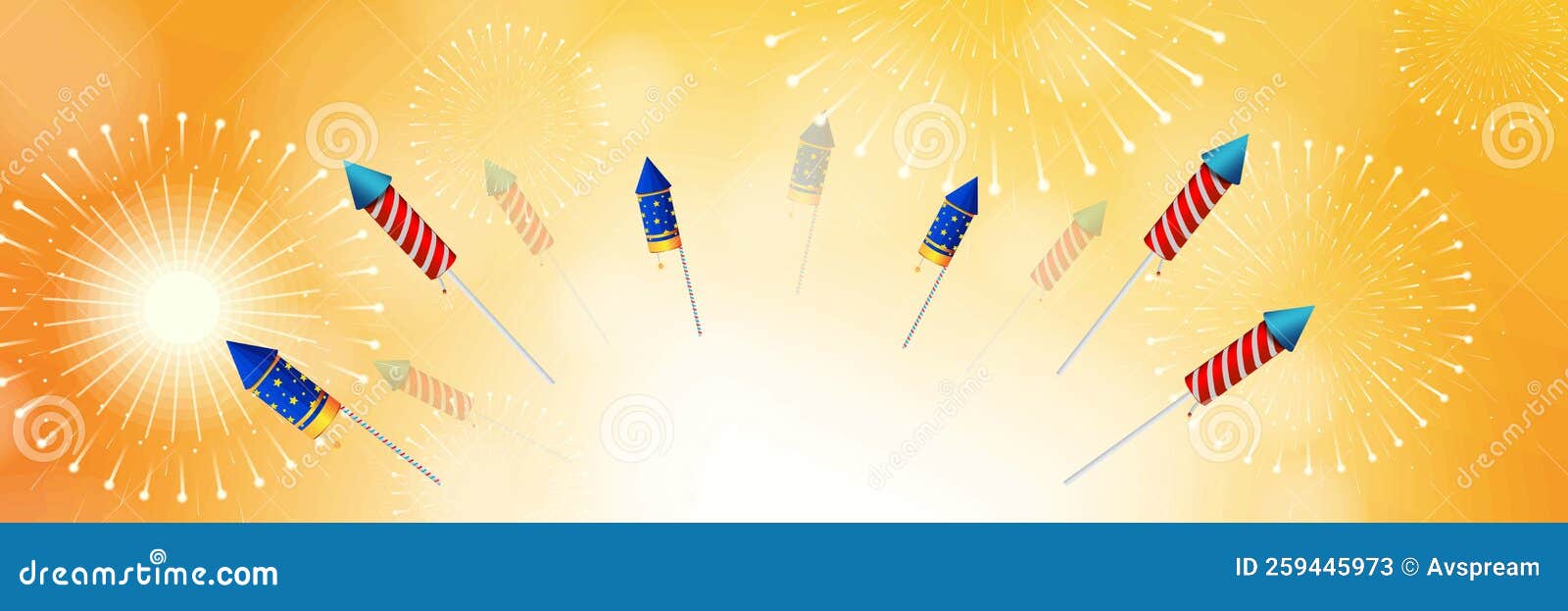 Festival Fireworks Celebration Banner Background. Vector Illustration ...