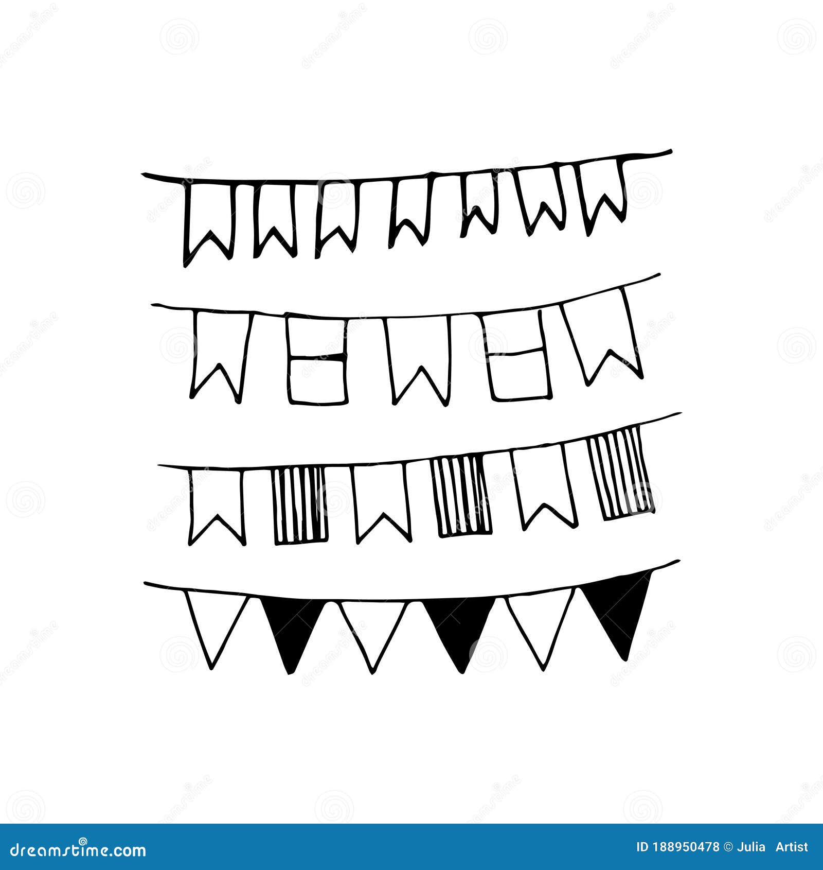 Festival flags doodle stock vector. Illustration of creative - 188950478