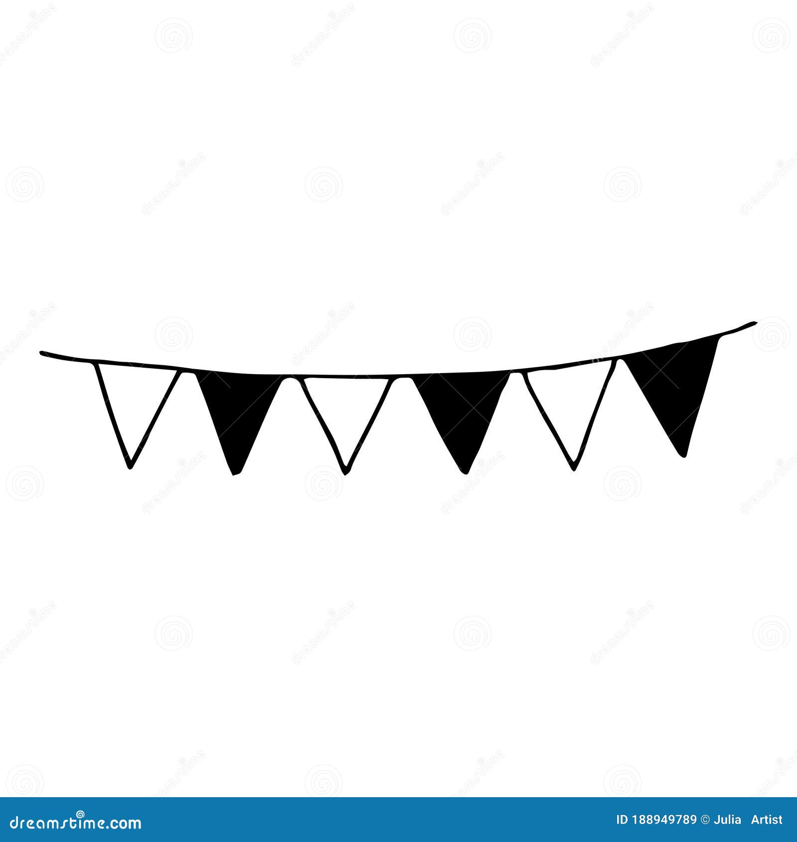 Festival flags doodle stock vector. Illustration of cute - 188949789