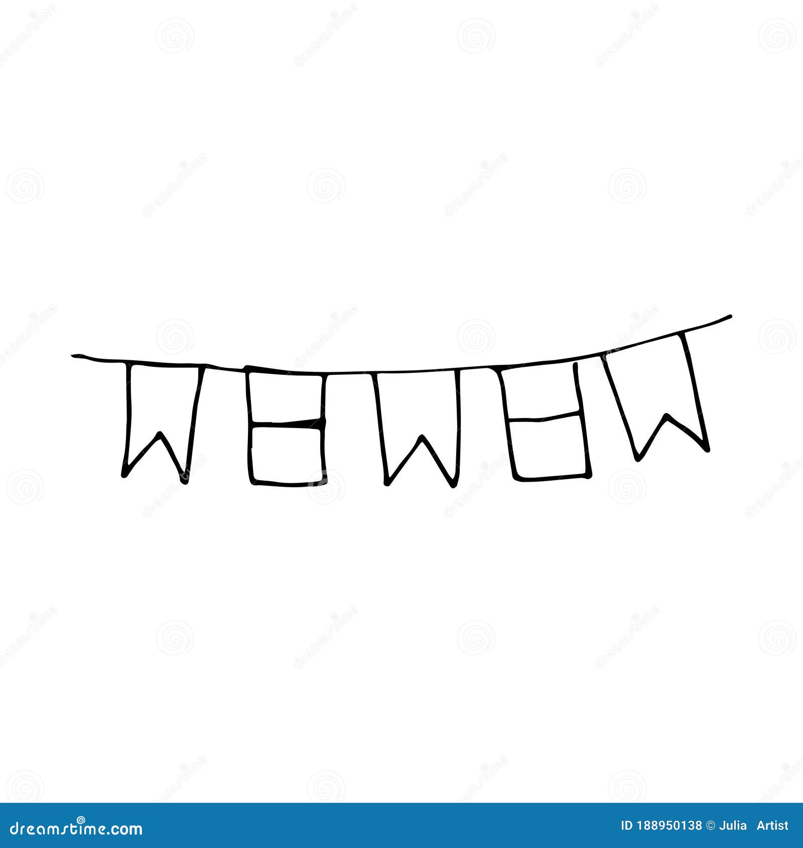 Festival flags doodle stock vector. Illustration of hanging - 188950138