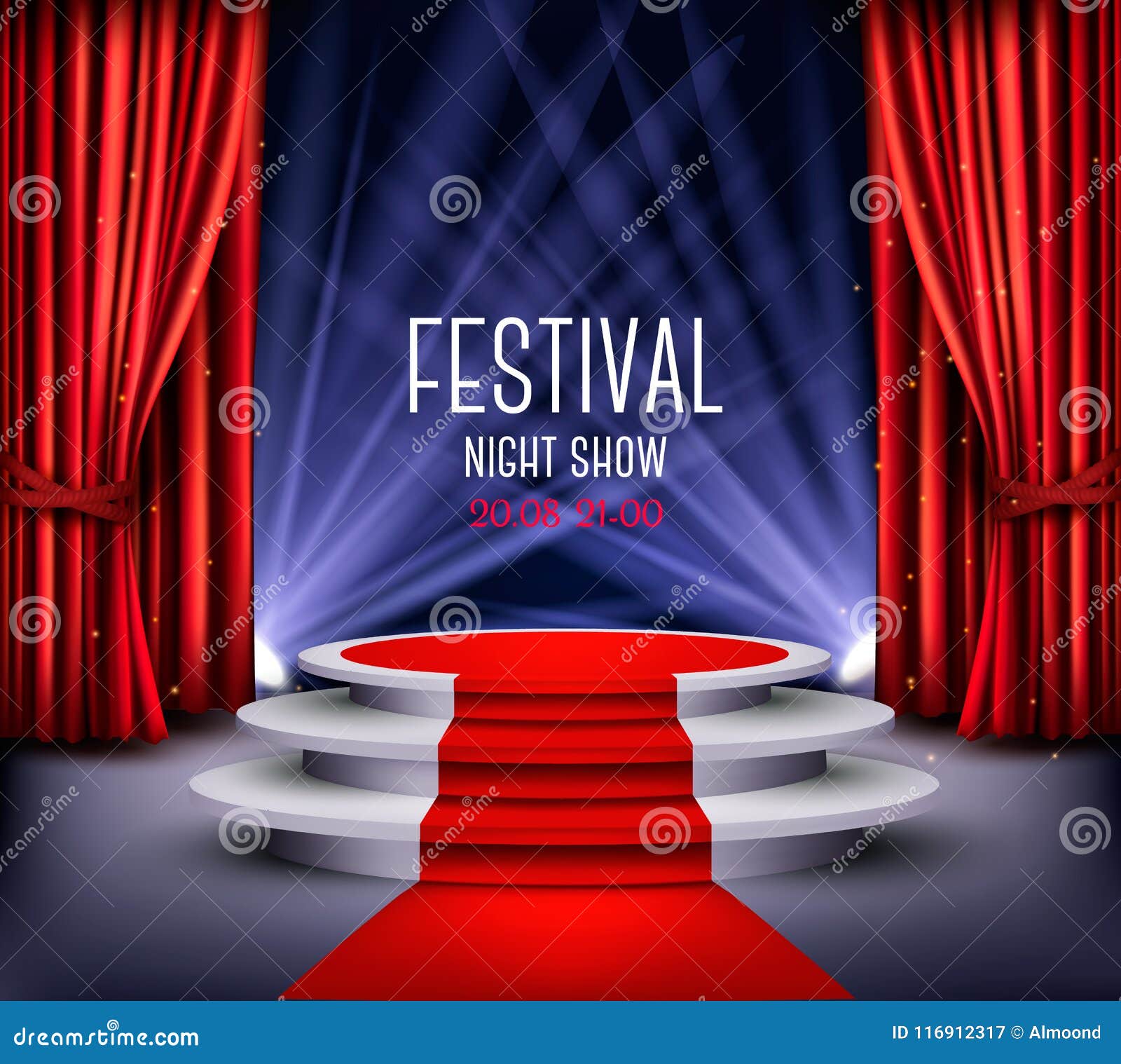 Festival Night Show Poster. Showroom Background Stock Vector ... Festival Night Show Poster. Showroom Background Stock Vector ...