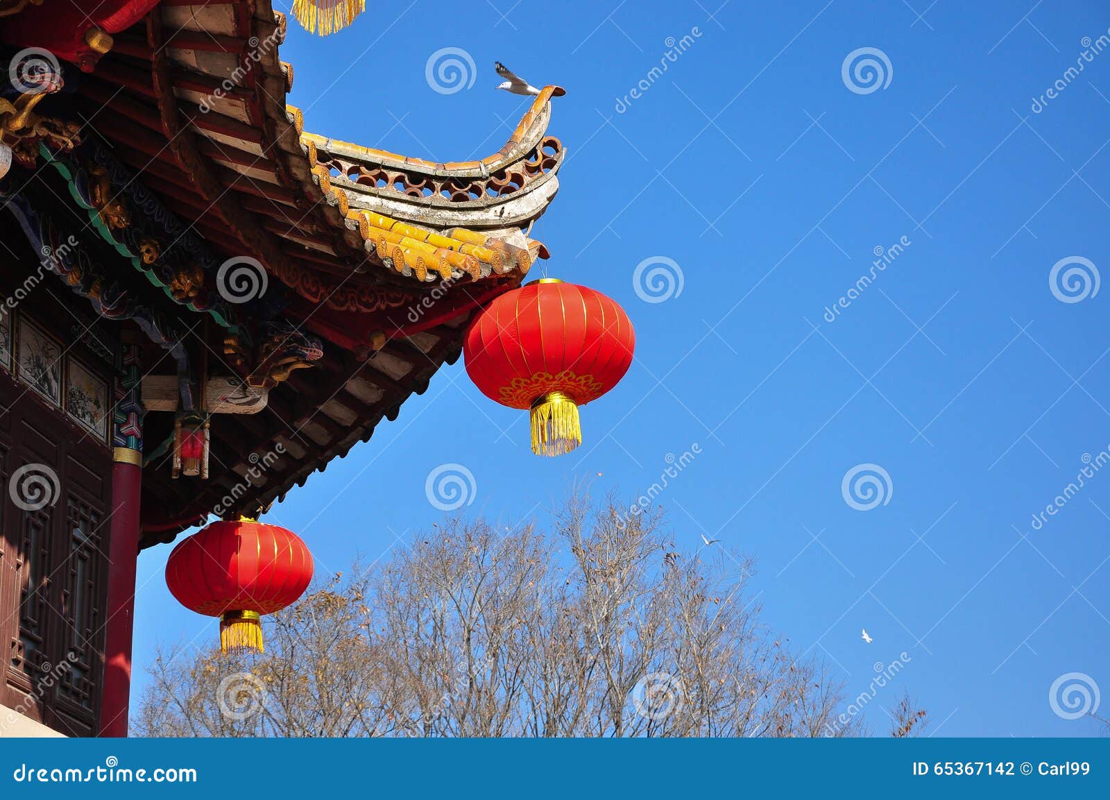 Festival Red Lanterns in New Year Stock Photo - Image of outdoor ...