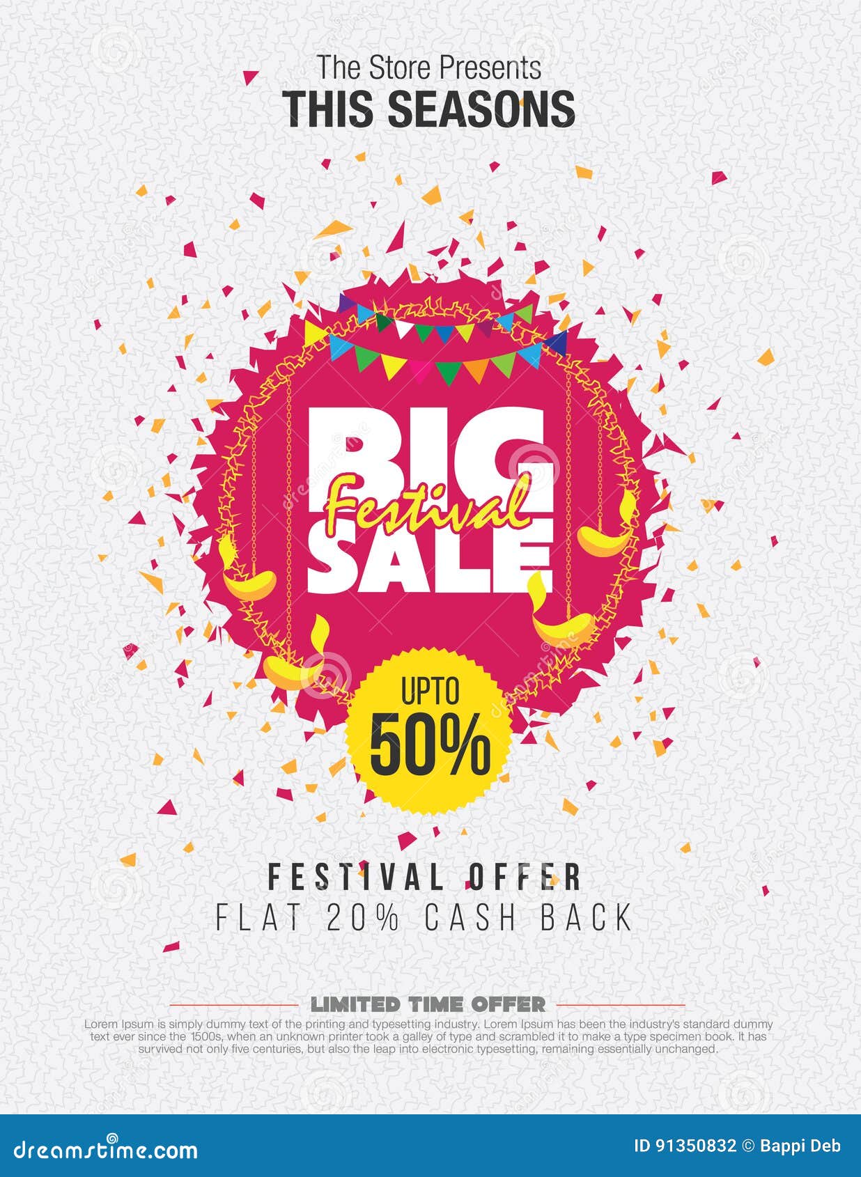 Festival Sale Template stock vector. Illustration of marketing - 91350832