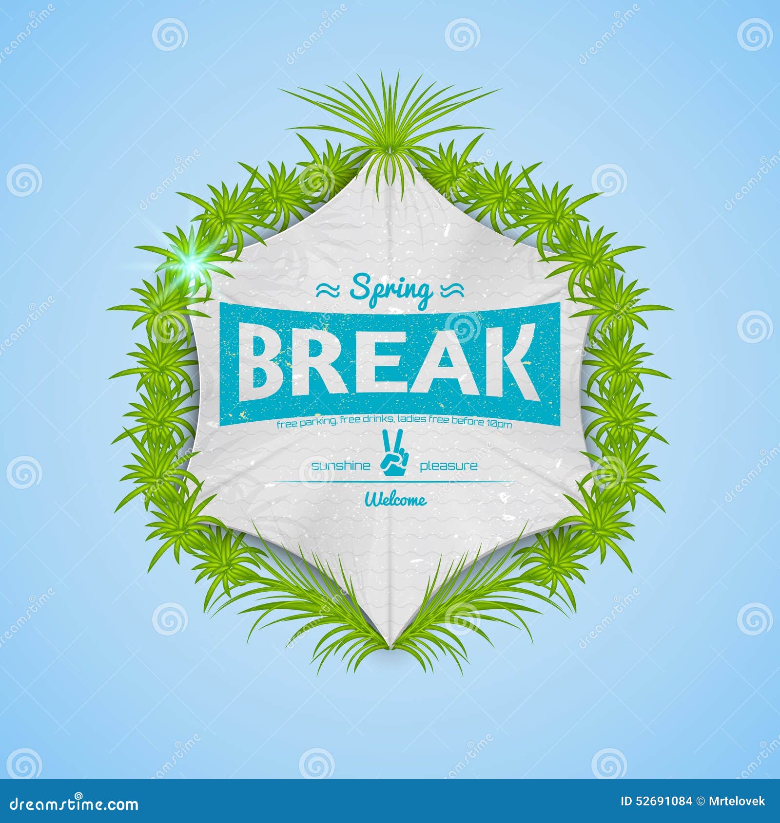 Festival Spring Break Realistic Badge Stock Illustration - Illustration ...