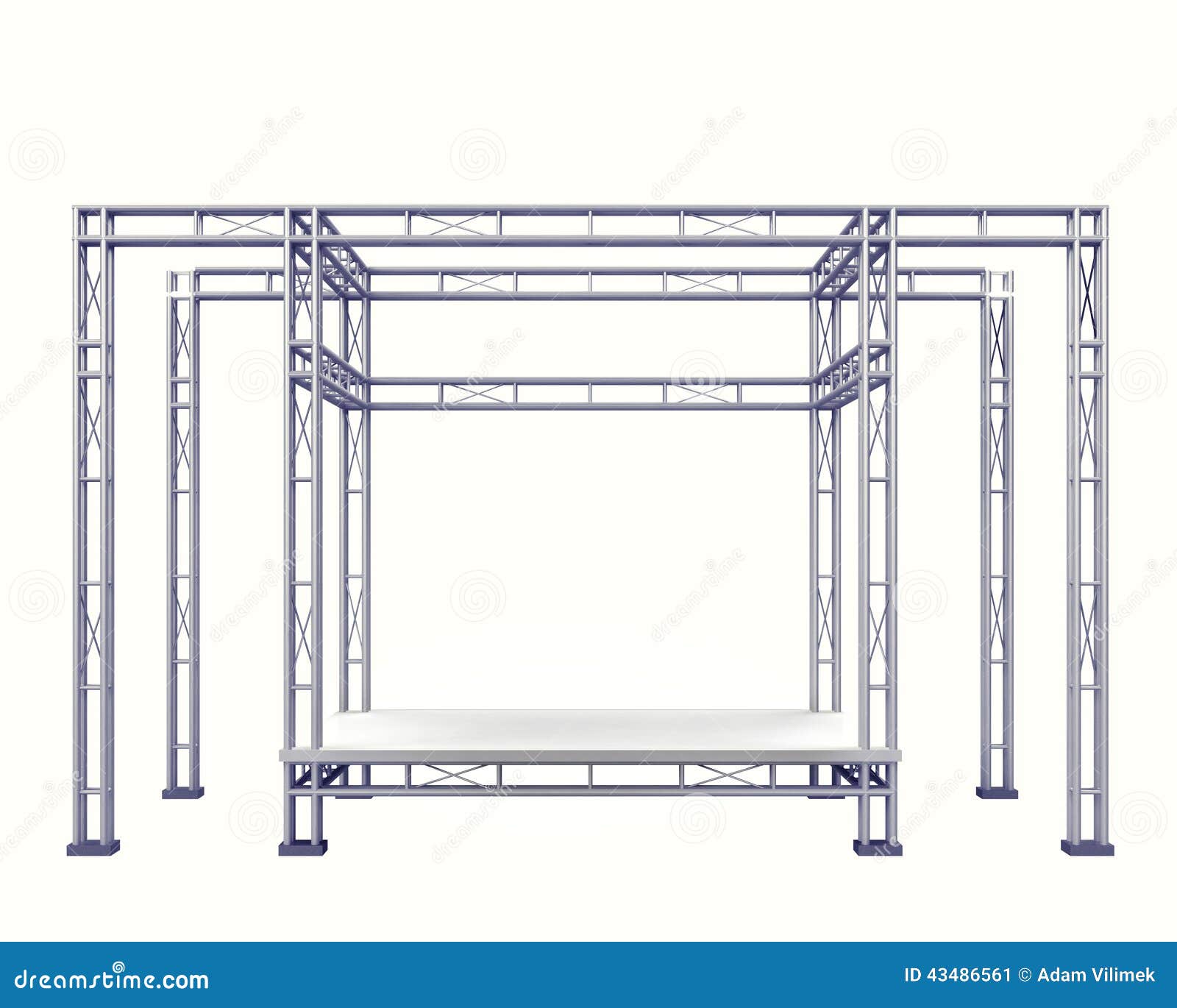 Festival Stage Steel Construction on White Isolated Stock Illustration ...