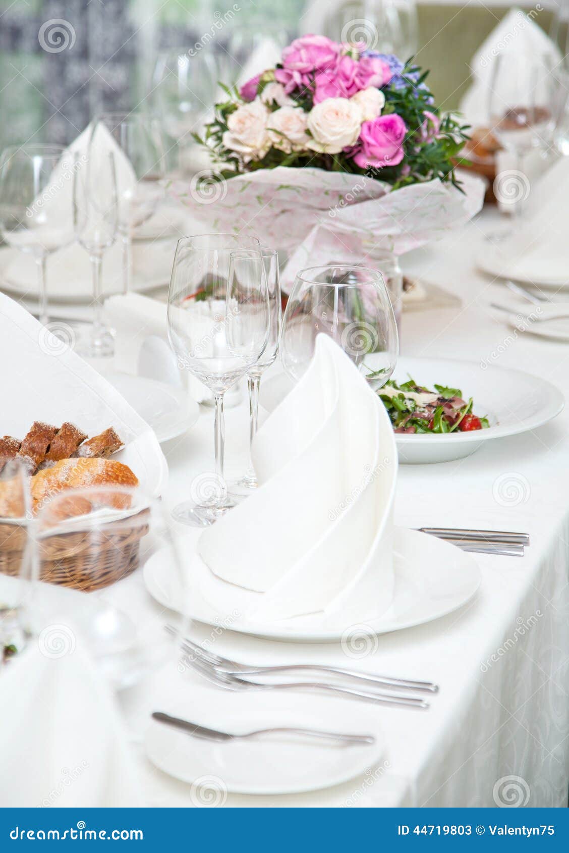 Festival Table Setting at the Restaurant. Stock Image - Image of ...