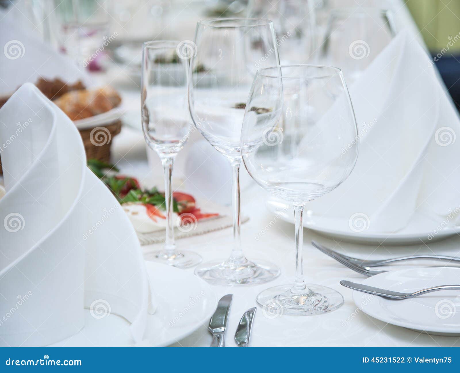 Festival Table Setting at the Restaurant. Stock Photo - Image of fine ...