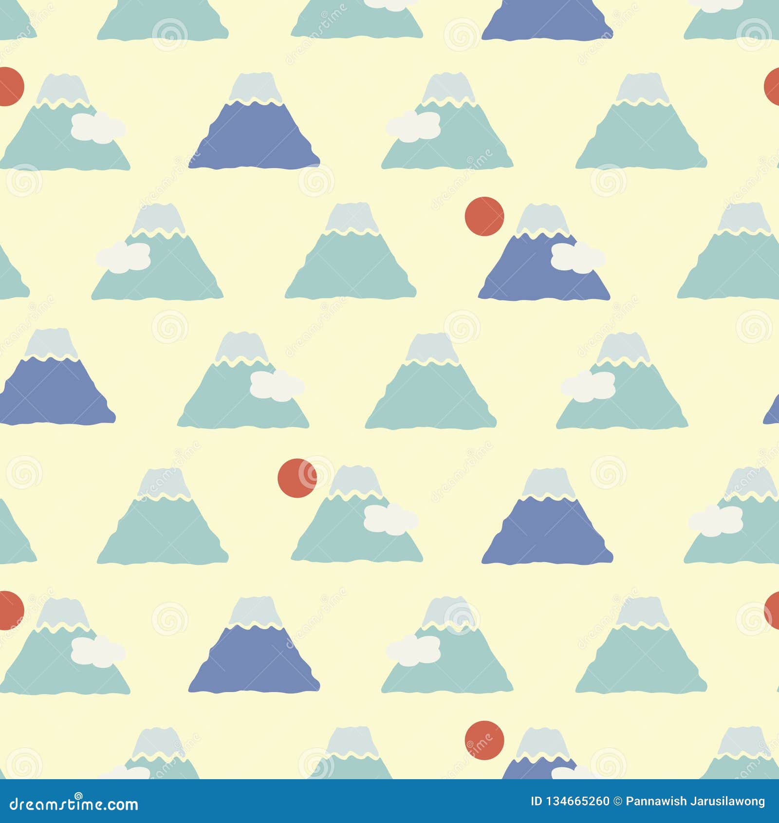 Japanese Cute Fuji Mount Pattern Stock Vector - Illustration of high ...