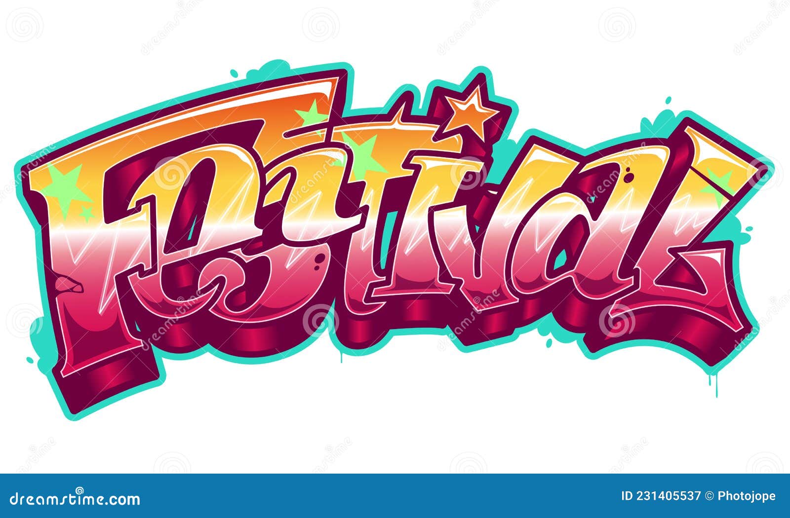 Festival Word in Graffiti Style Stock Vector - Illustration of ...