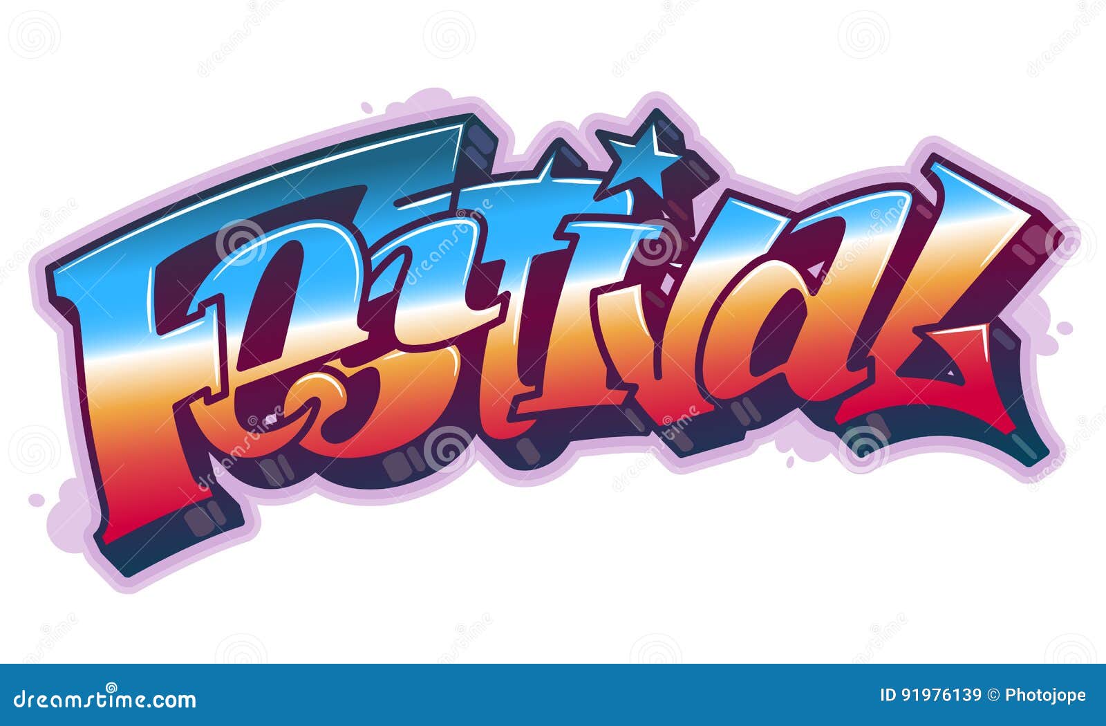 Festival Word in Graffiti Style Stock Vector - Illustration of label ...